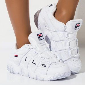 Fila | Shoes | Fila Leather White Platform Sneakers | Poshmark